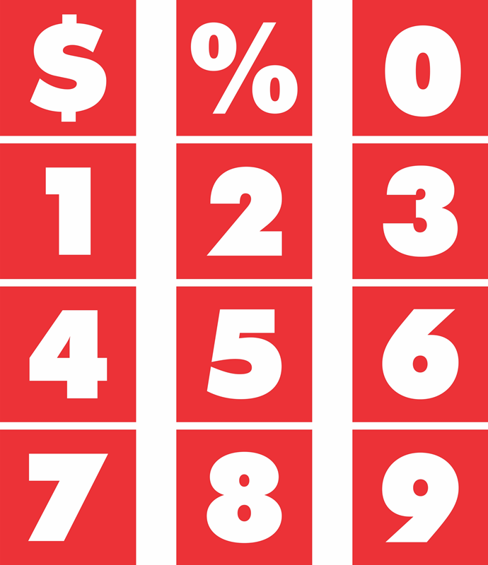 Pricing Number Stickers